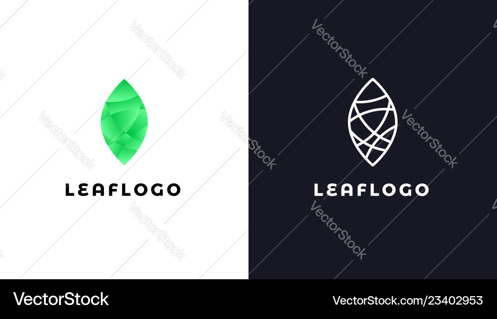 Leaf logotype template positive and negative Vector Image