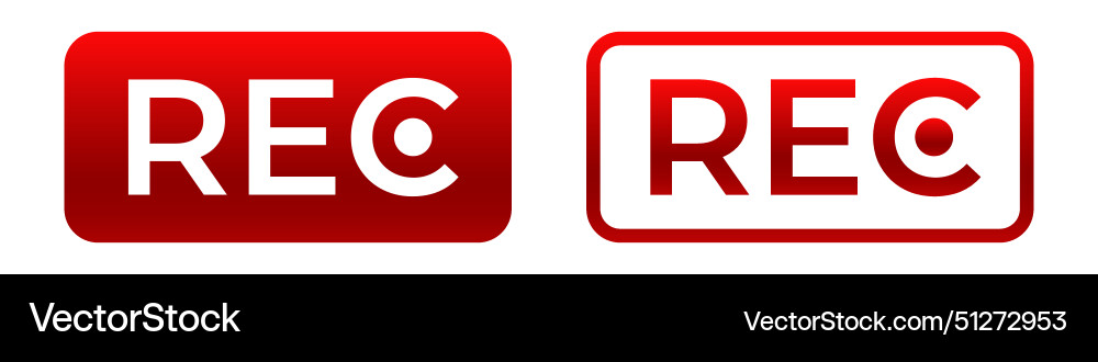 Live video indicator rec icon Royalty Free Vector Image