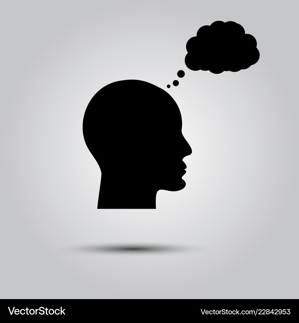 Thinking man icon person bubble Royalty Free Vector Image
