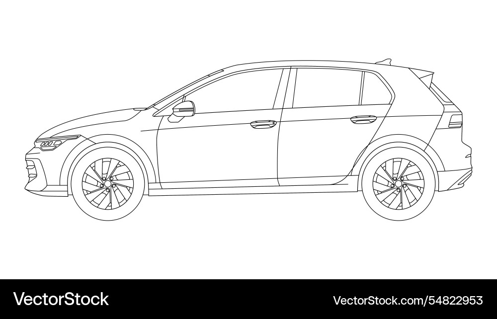 Volkswagen golf mk8 2020 Royalty Free Vector Image