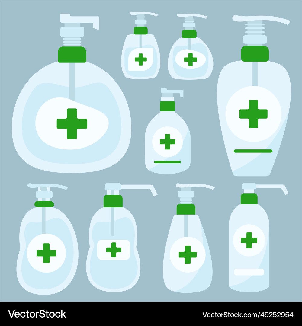 Blue hand sanitizer Royalty Free Vector Image - VectorStock