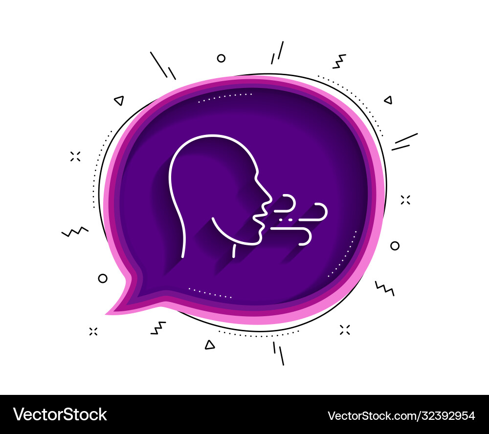 Breathing line icon breath difficulties sign Vector Image