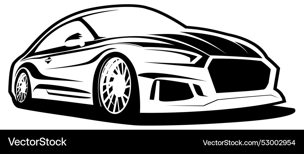 Car black and white design art Royalty Free Vector Image