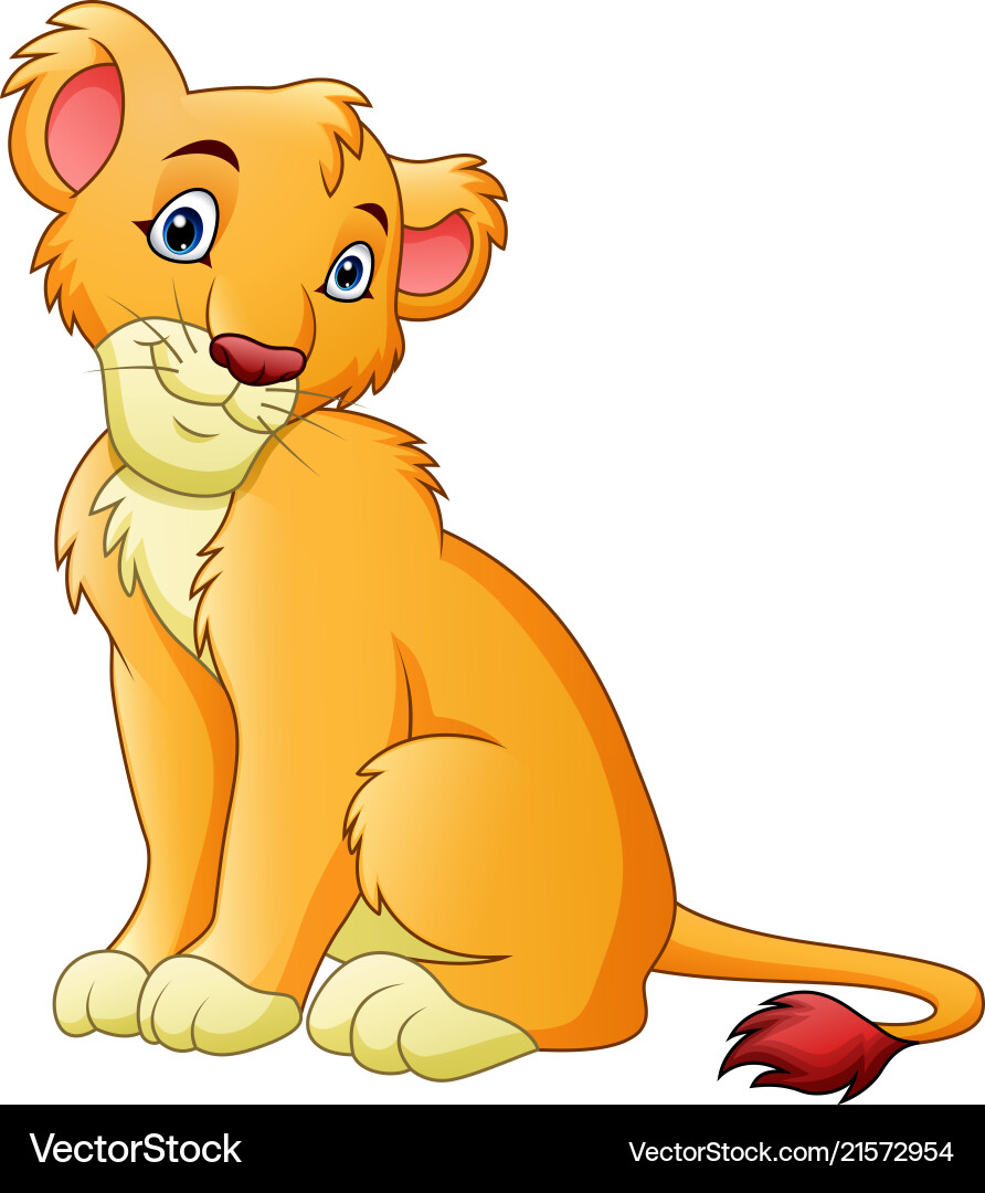 Cartoon lioness isolated on white background Vector Image