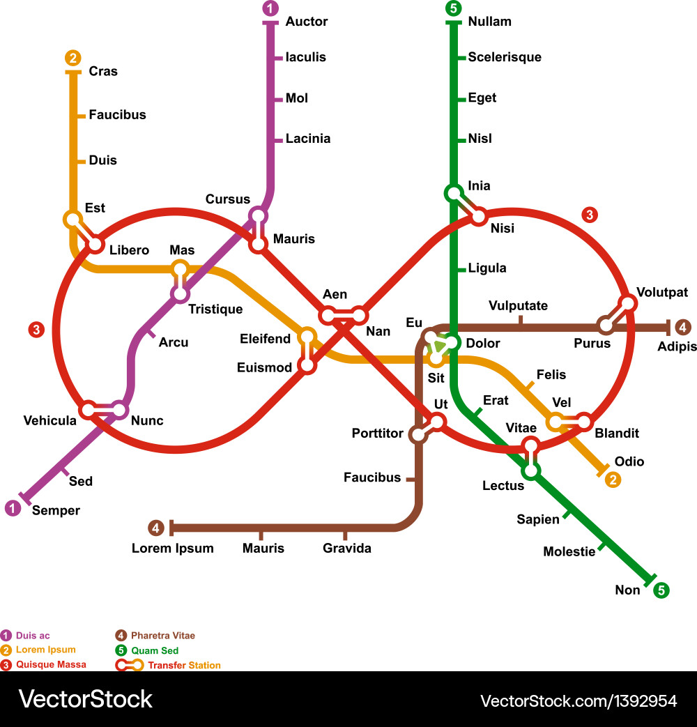 Infinity Metro Map Royalty Free Vector Image - VectorStock