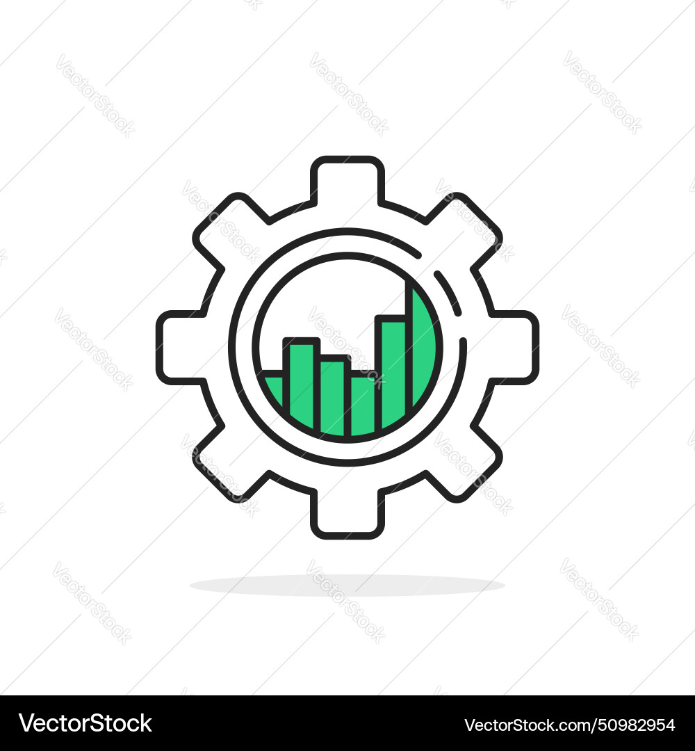 Linear production icon like efficiency increase Vector Image