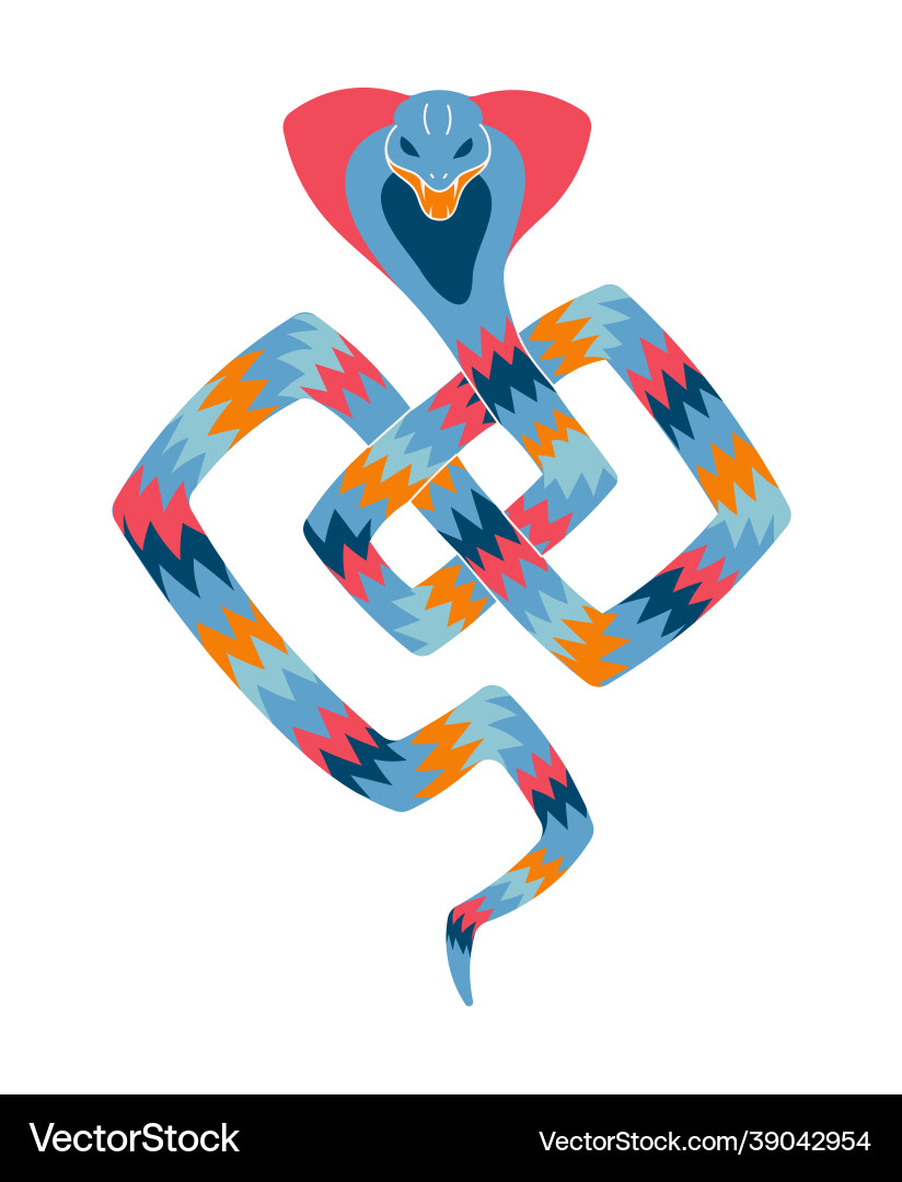 Mythical hypnotic snake mystical character wild Vector Image