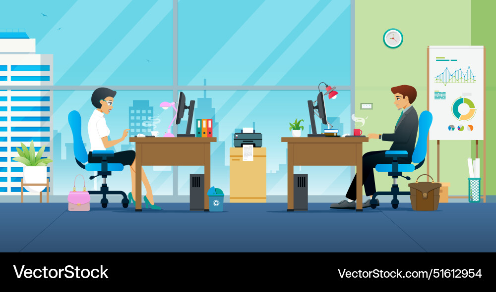 Office work Royalty Free Vector Image - VectorStock