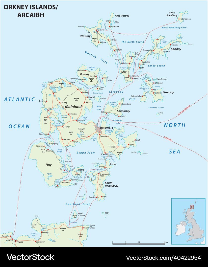 Orkney Islands Road Map