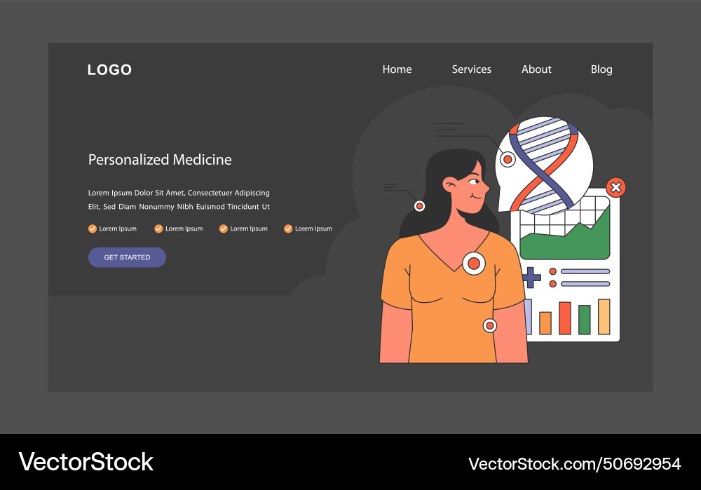 Personalized medicine concept flat Royalty Free Vector Image