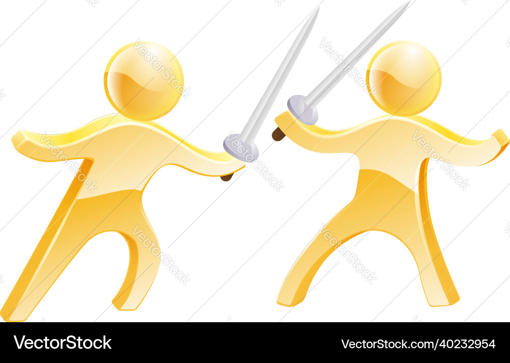 Sword fight concept Royalty Free Vector Image - VectorStock