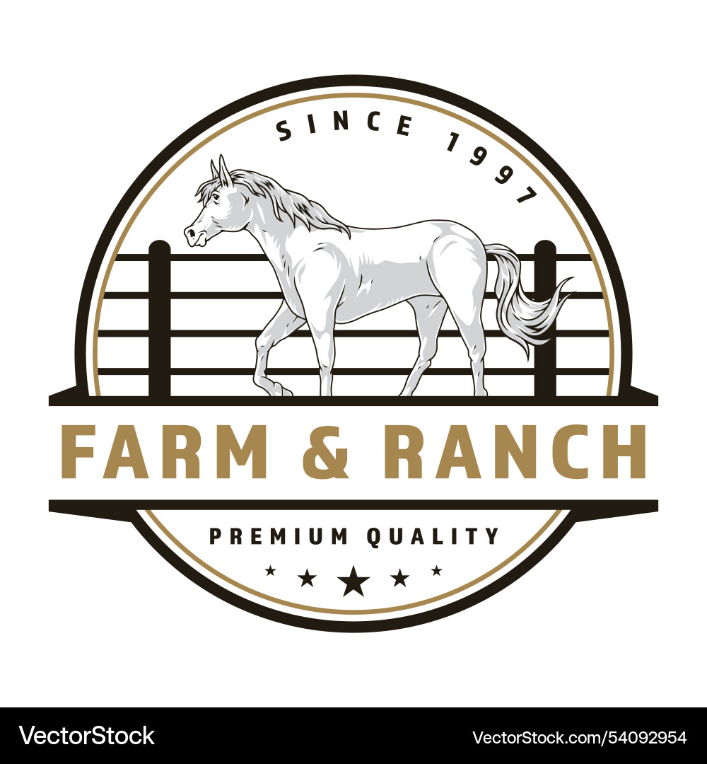 Vintage farm and ranch logo Royalty Free Vector Image