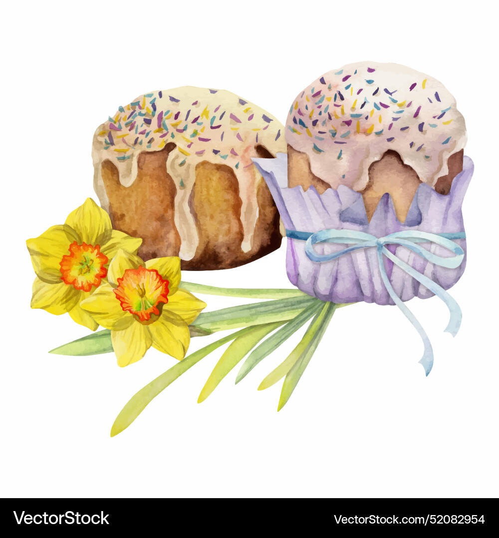 Watercolor hand drawn easter celebration clipart Vector Image