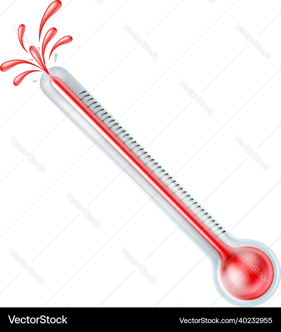 Bursting hot thermometer Royalty Free Vector Image