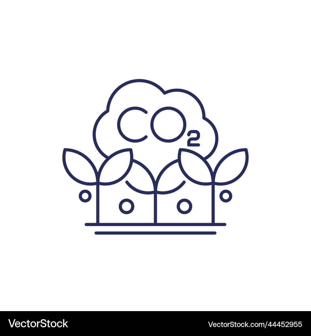 Carbon offset and co2 gas reduction line icon Vector Image