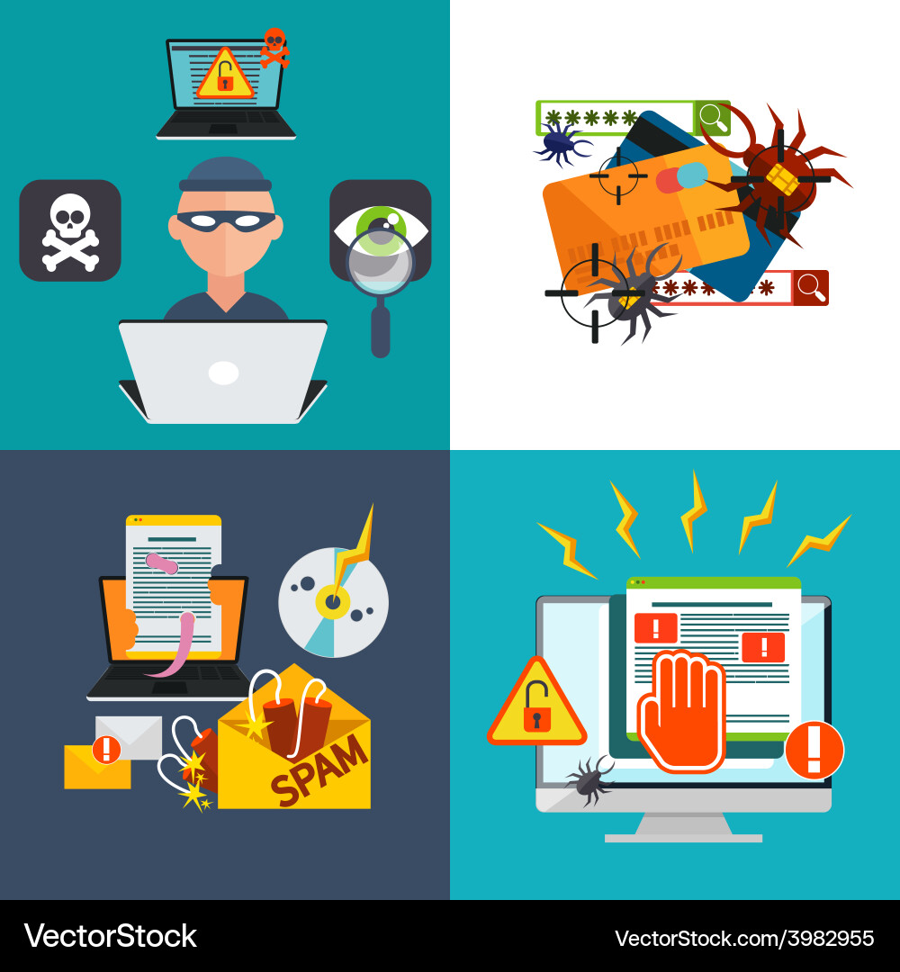 Cybercrime & Digital Threats Royalty Free Vector Image