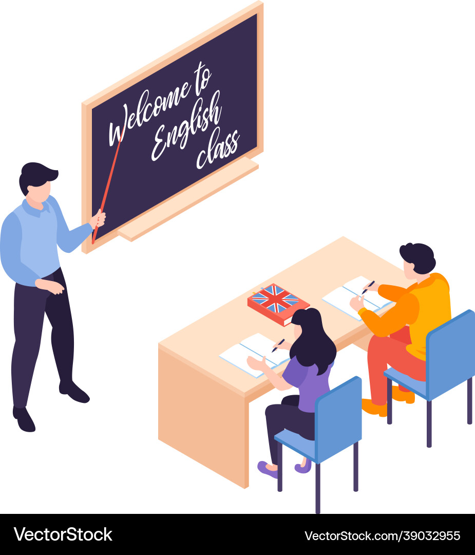 English class teacher composition Royalty Free Vector Image