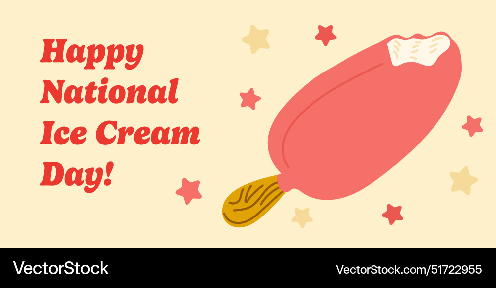 Happy national ice cream day flat poster Vector Image