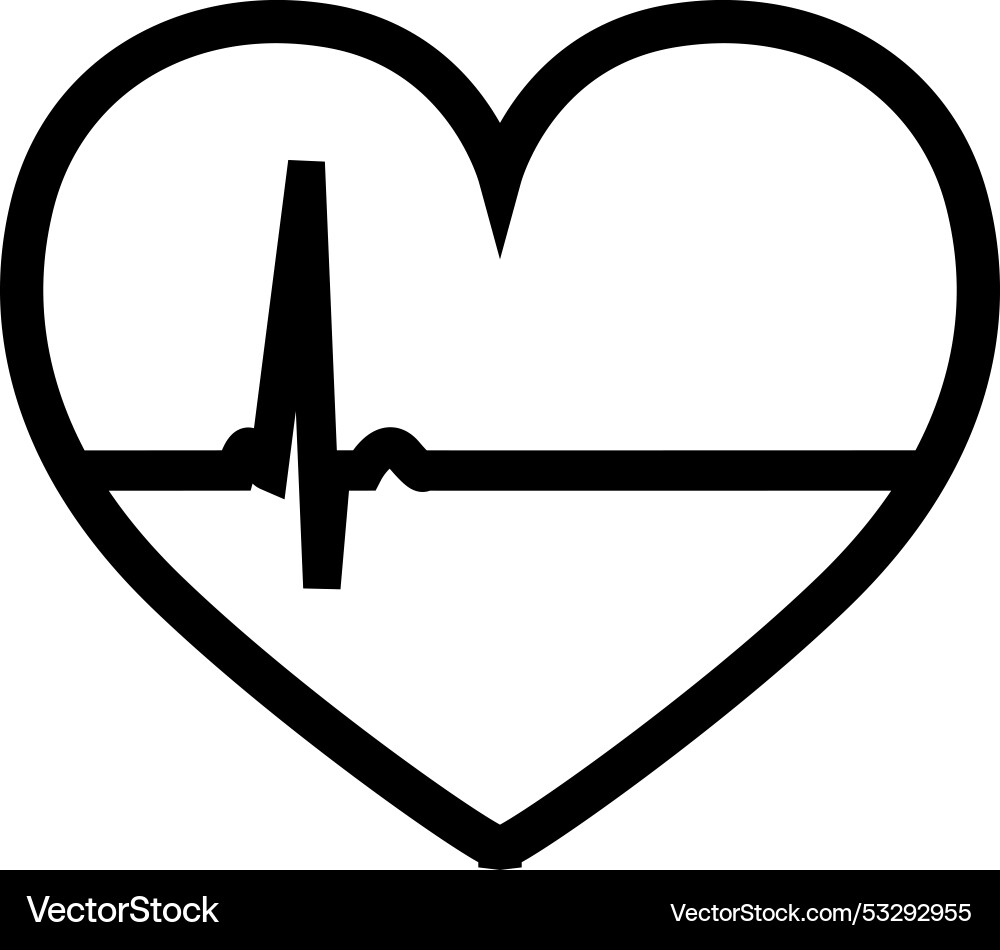 Heart with beat symbol heartbeat icon Royalty Free Vector