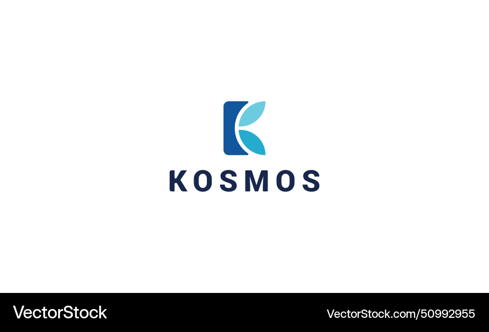 Letter k natural leafy unique logo design Vector Image