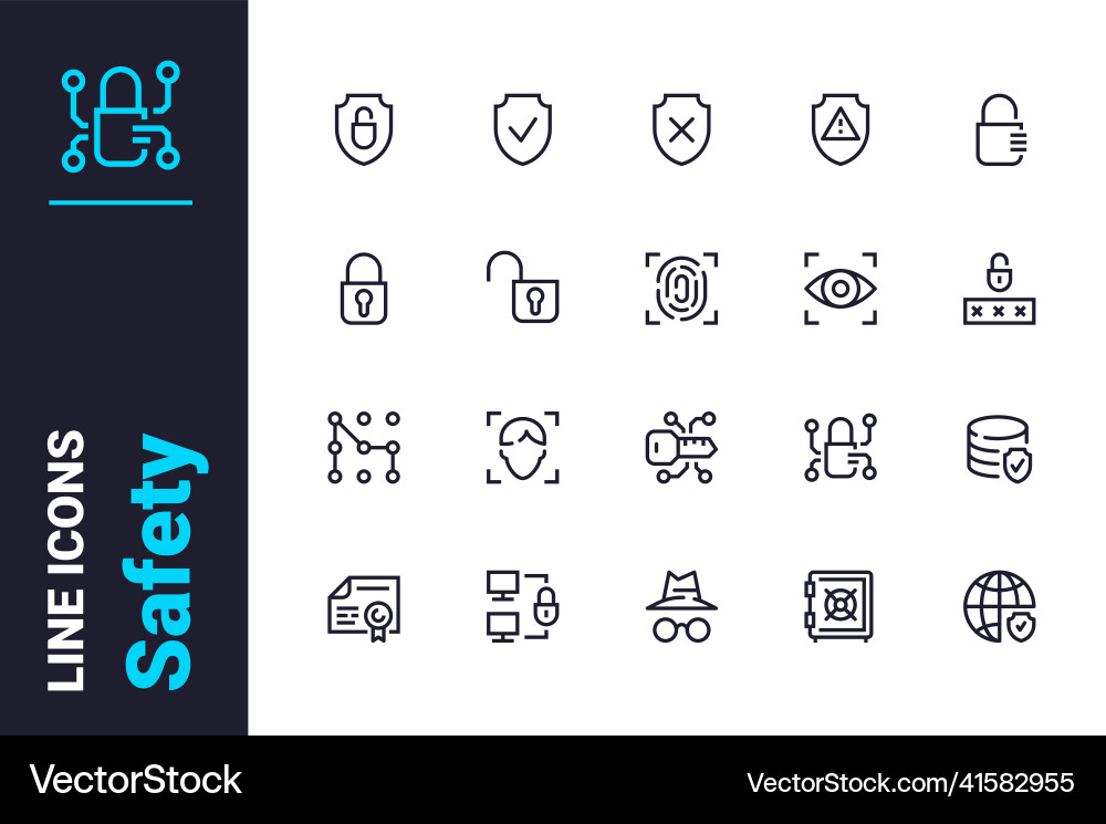 Personal information safety and protection icons Vector Image