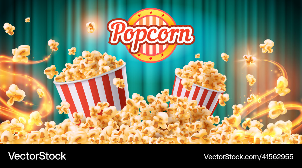 Popcorn Snack Advertisement Royalty Free Vector Image