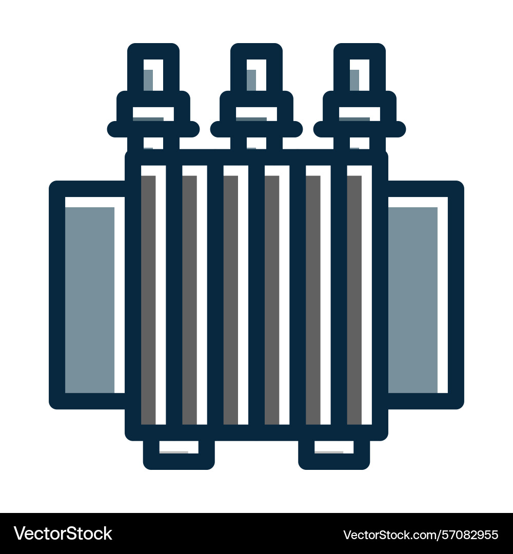 Power transformer thick line filled dark colors Vector Image