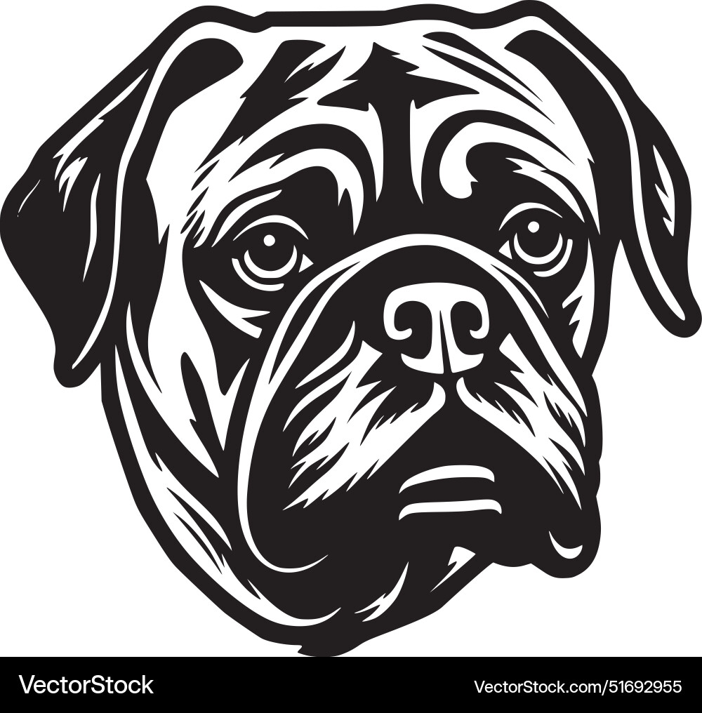 Pug - minimalist and flat logo Royalty Free Vector Image