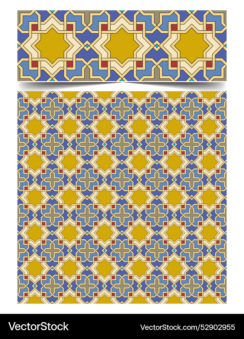 Seamless moroccan pattern background with flowers Vector Image