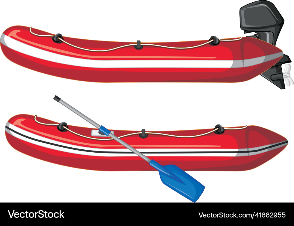 Two types of inflatable boats Royalty Free Vector Image
