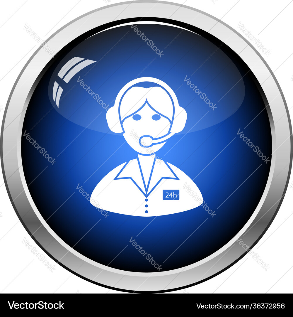 24 hour operator icon Royalty Free Vector Image
