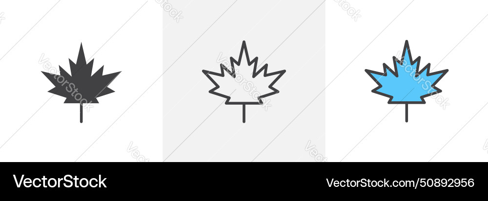 Autumn leaf canadian icon set maple canada fall Vector Image