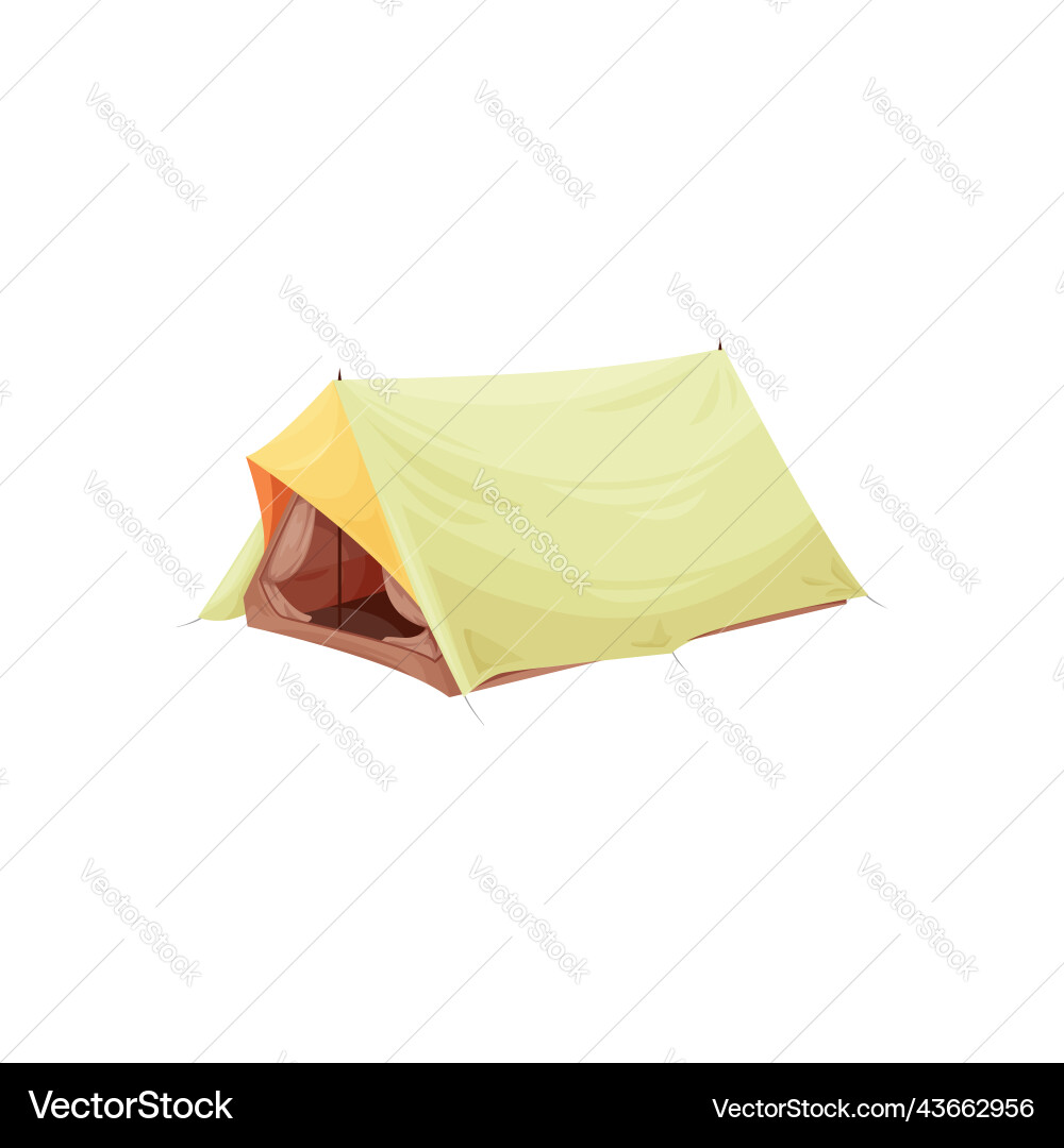 Camping two person tent triangle awning isolated Vector Image