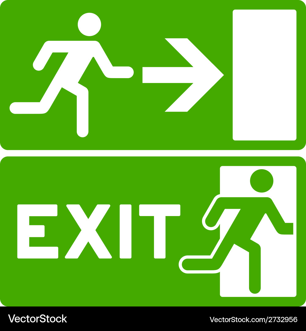 Green exit symbol Royalty Free Vector Image - VectorStock