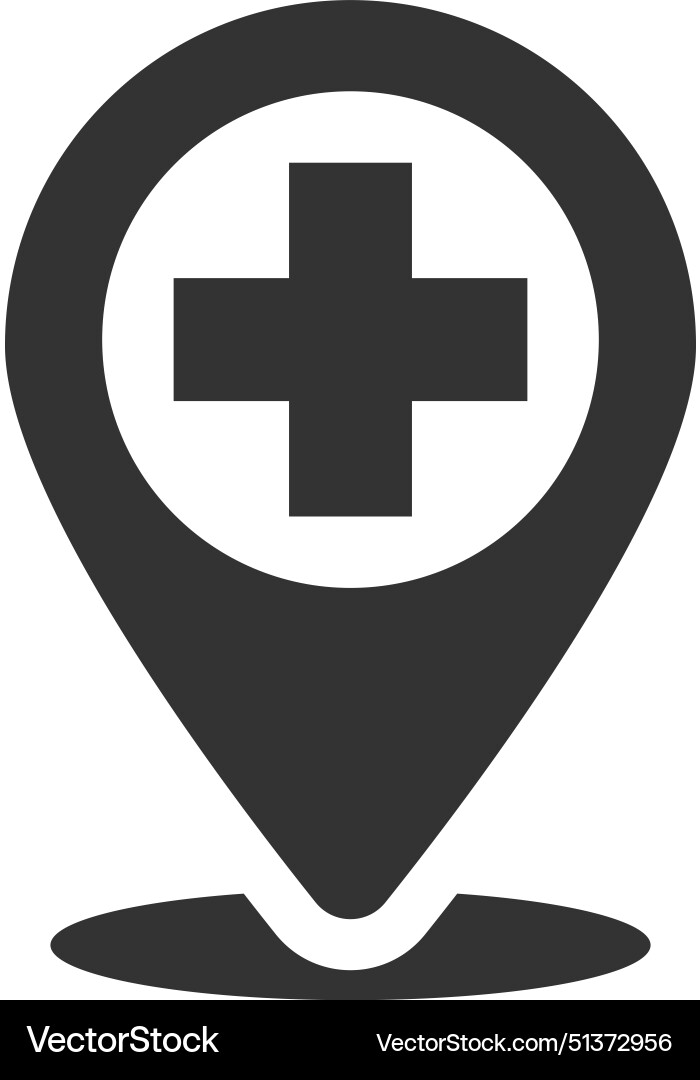 Hospital location icon Royalty Free Vector Image