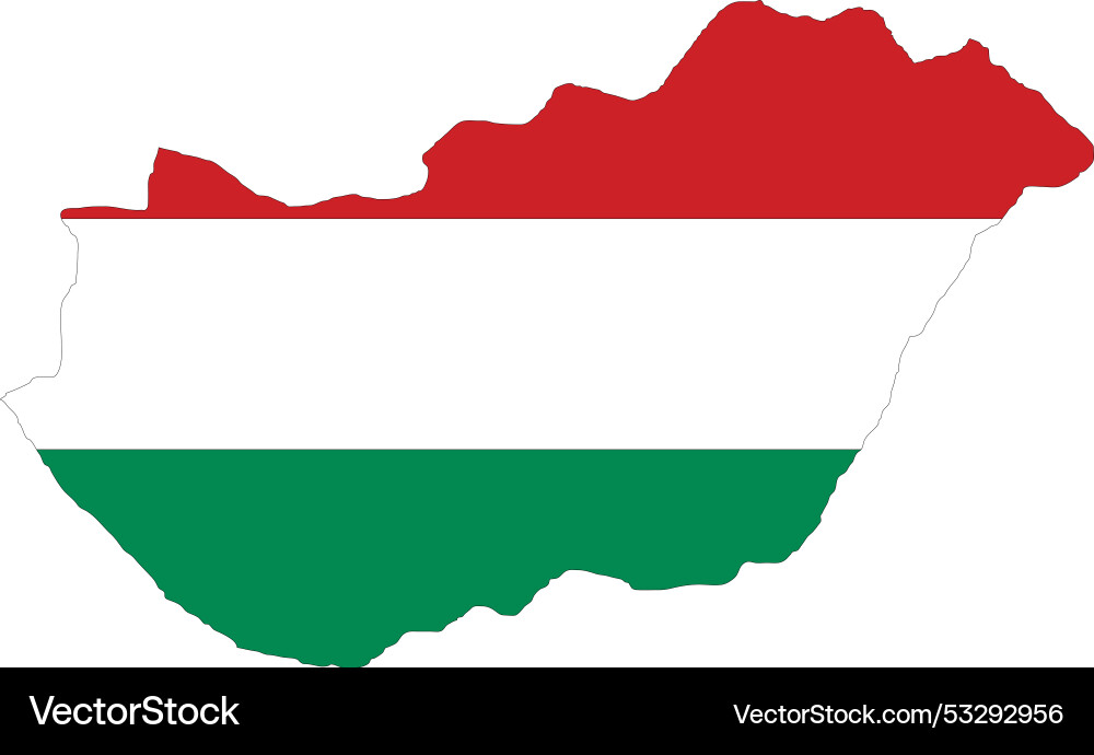 Hungary flag in map Royalty Free Vector Image - VectorStock