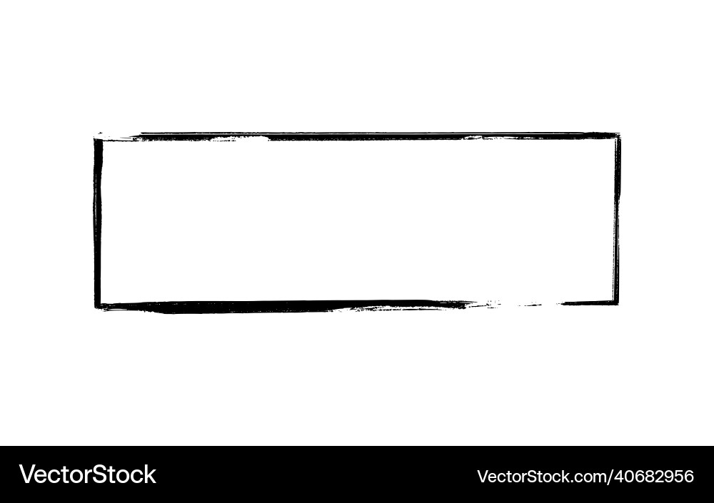 Ink rectangle stamp grunge empty black frame Vector Image