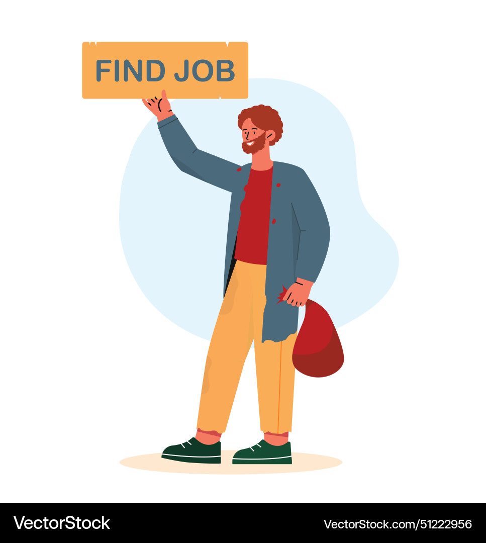 Man find job Royalty Free Vector Image - VectorStock