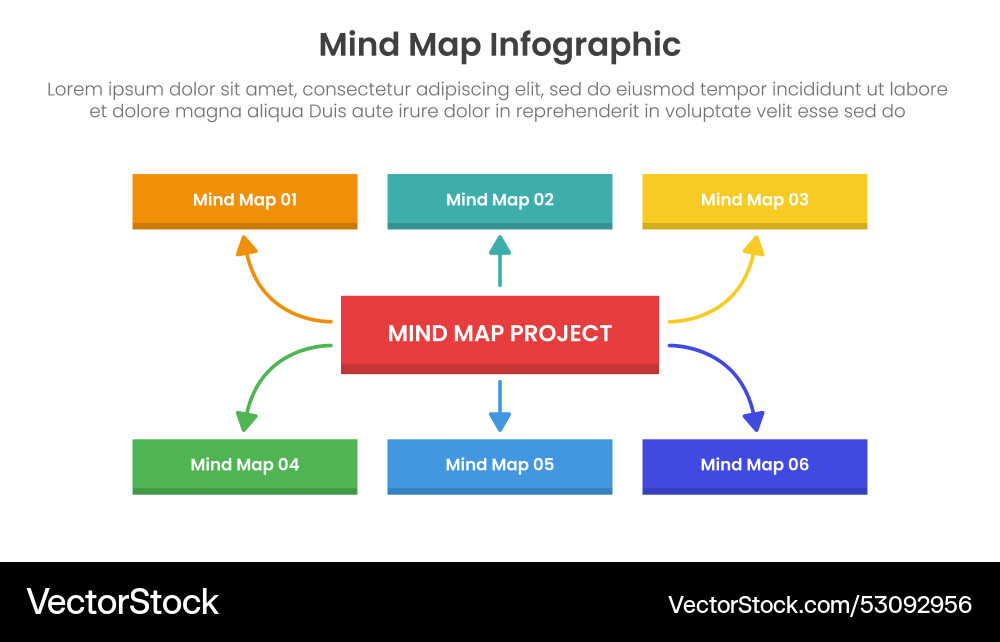 Mind map infographic template banner information Vector Image