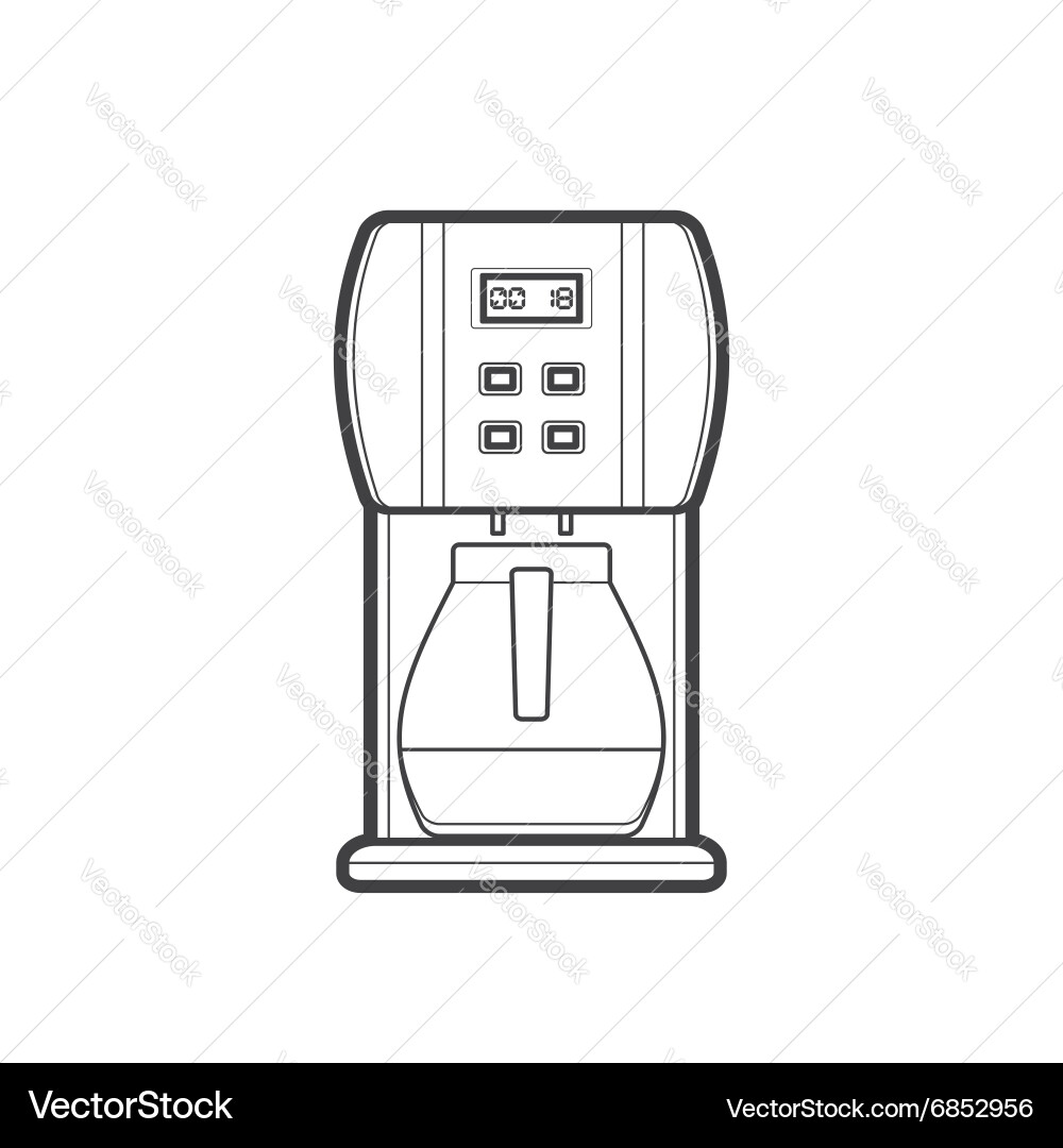 Outline coffee machine Royalty Free Vector Image