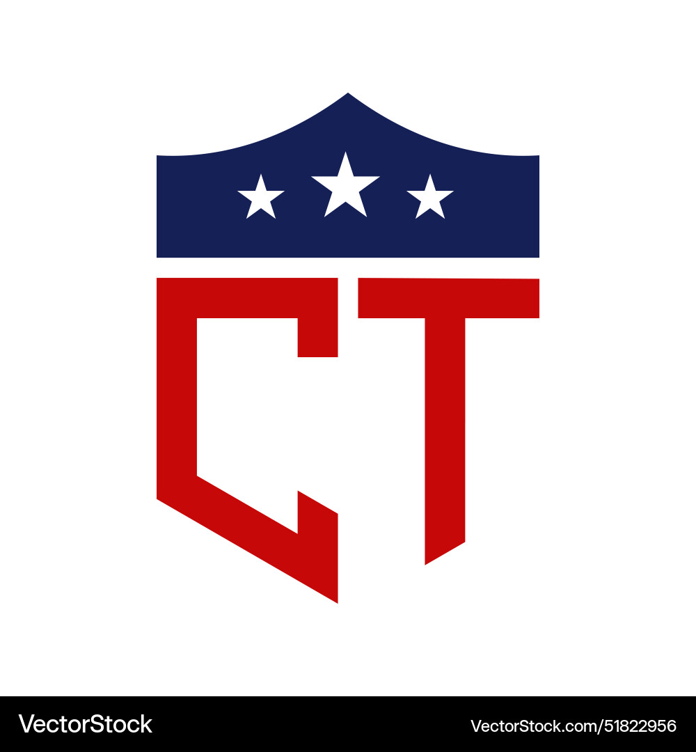 Patriotic ct logo design letter Royalty Free Vector Image