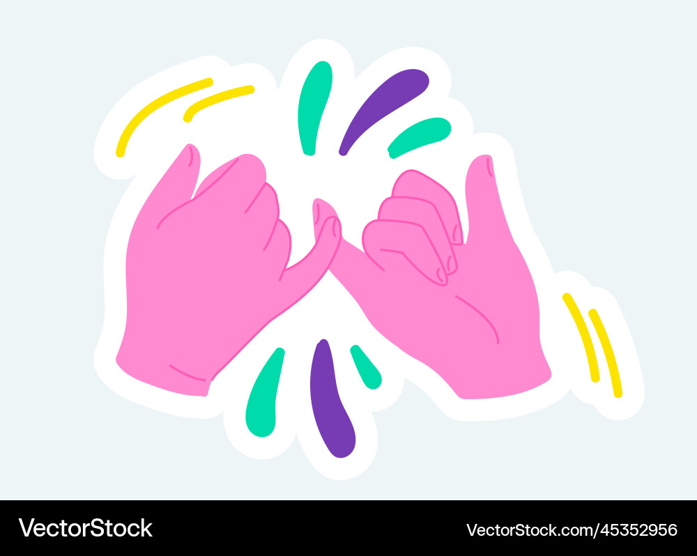 Pinky Promise Hands - Connection Symbol Royalty Free Vector