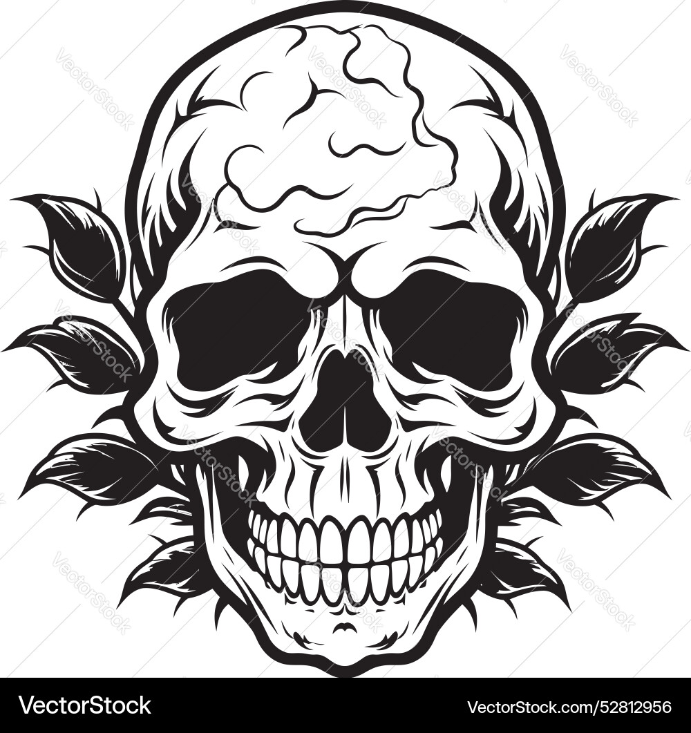 Skullscape vision skull with cannabis design Vector Image