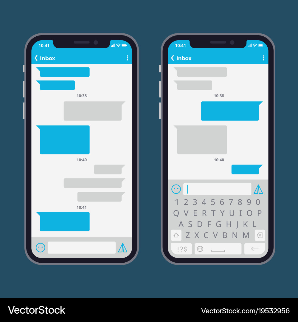 Smart phone with text message bubbles Royalty Free Vector