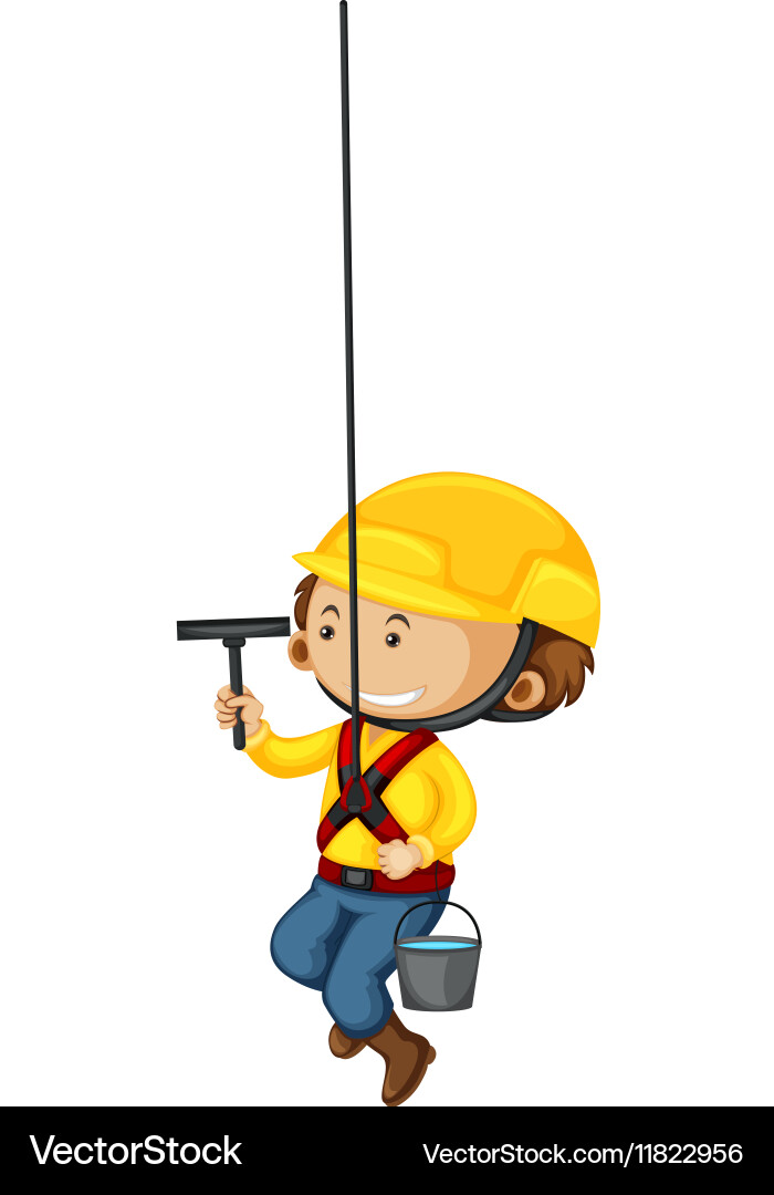 Window cleaner with safety equipments Royalty Free Vector
