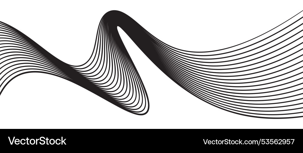 Abstract black and white wave background Vector Image