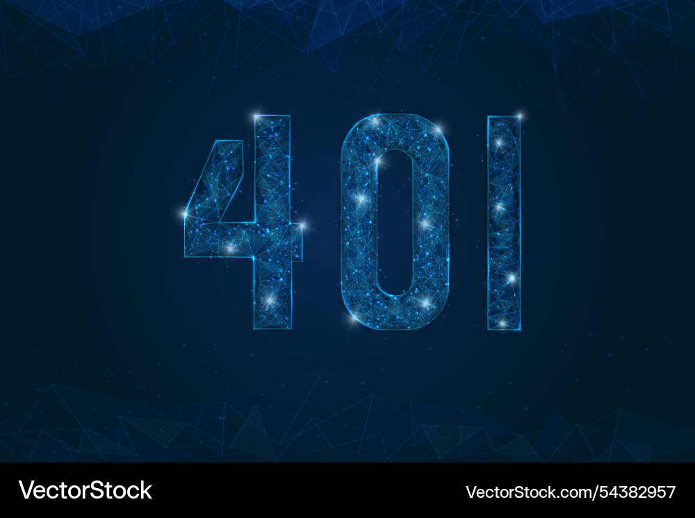 Abstract isolated blue image of 401 error Vector Image
