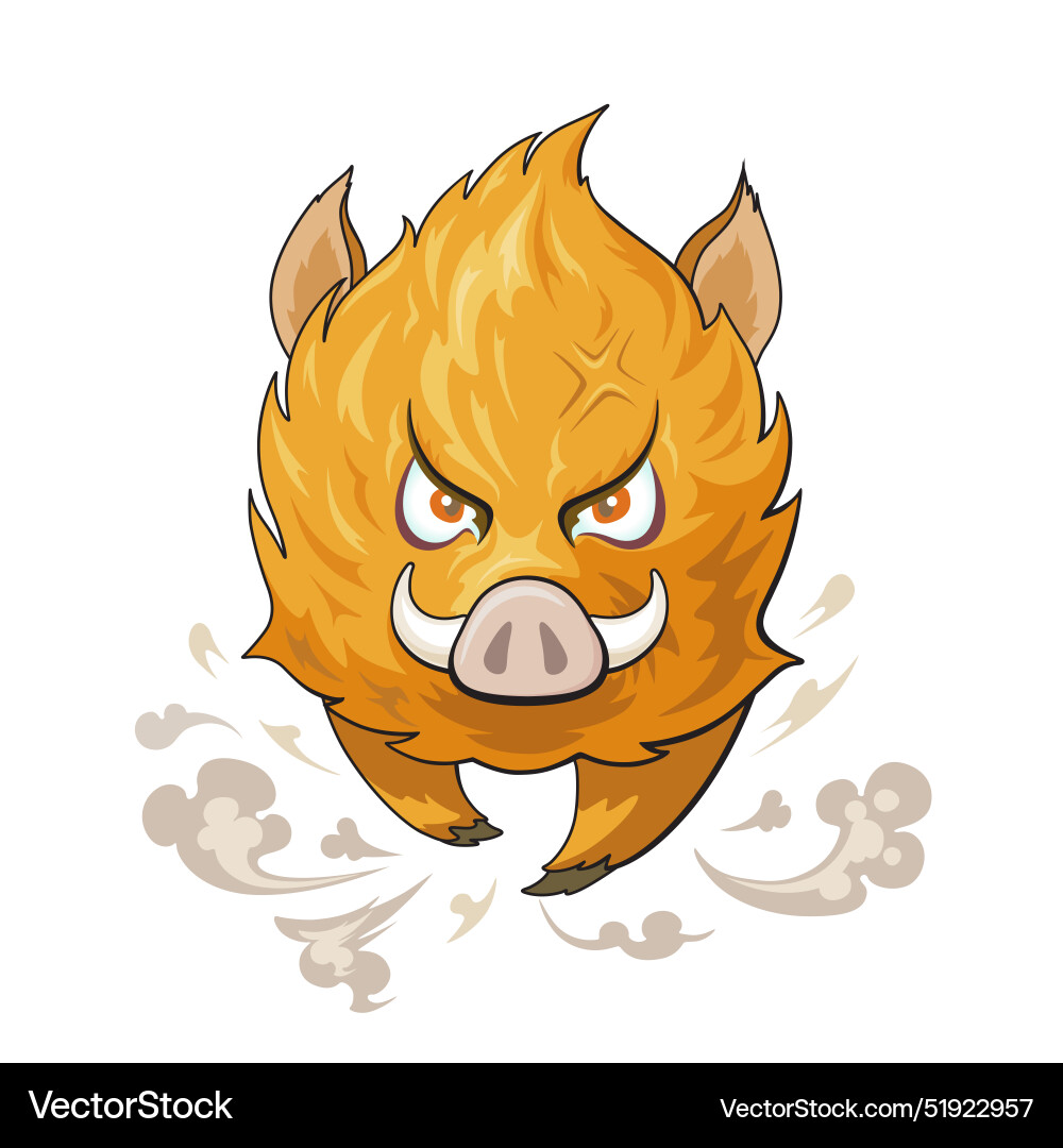 Boar cartoon isolated on white background Vector Image