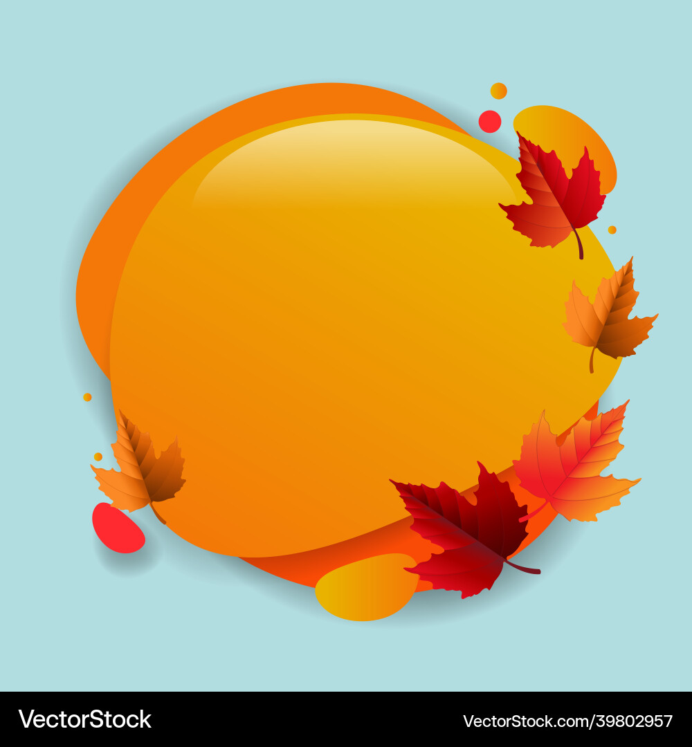 Bright border and leaves white background Vector Image