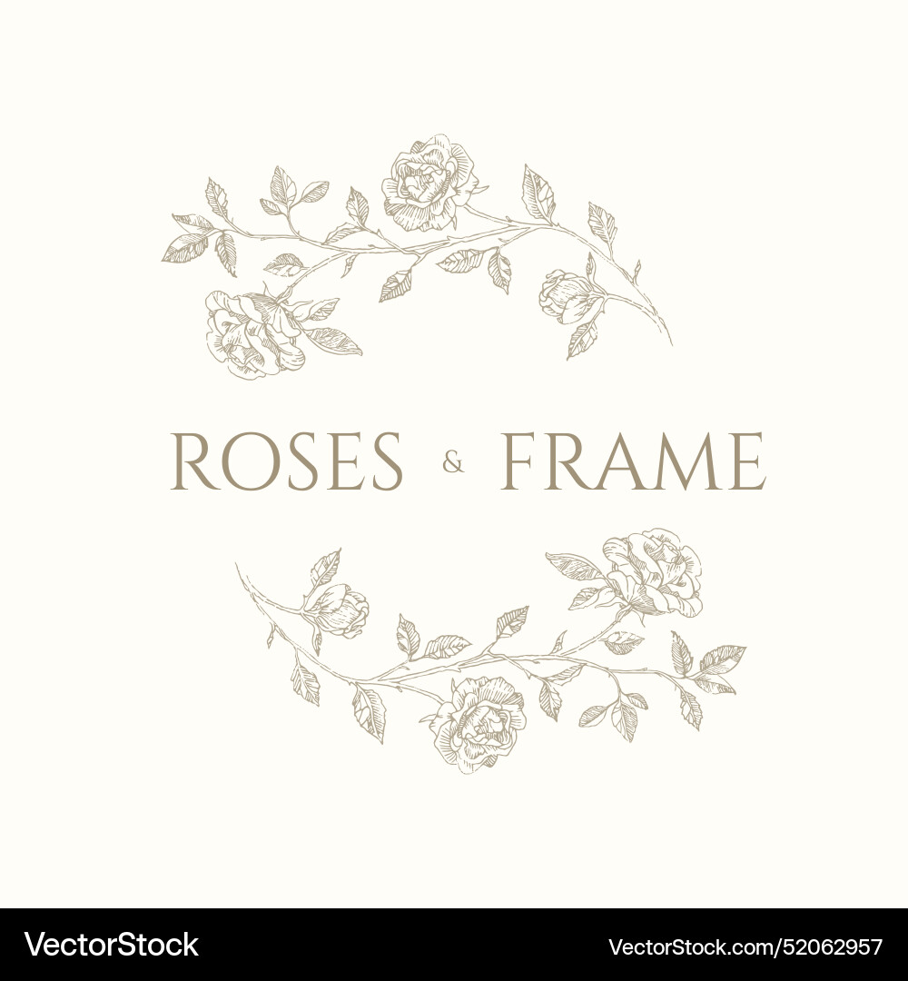 Circular frame of roses Royalty Free Vector Image